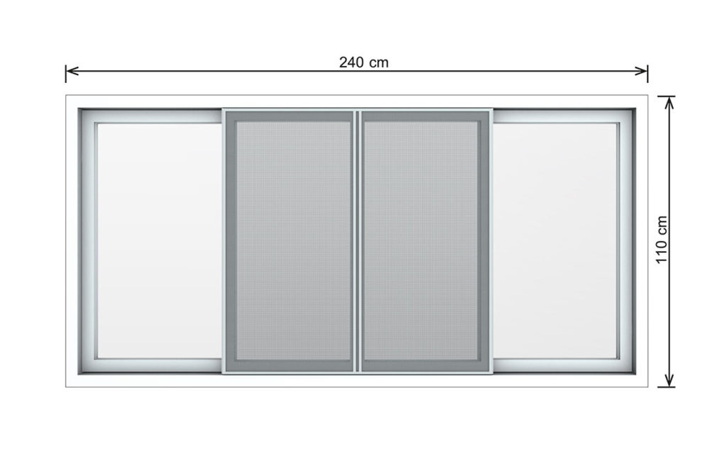 HOFFEN PRO SLIDING WINDOW 240x110 WHITE WITH NET - Hoffen Asia